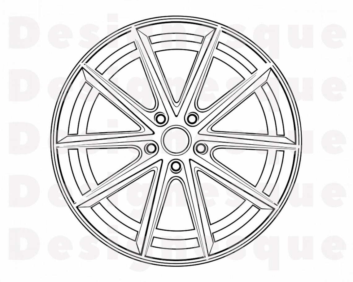 Wheel Outline 2 SVG Wheel Svg Car Tire Svg Wheel Clipart | Etsy