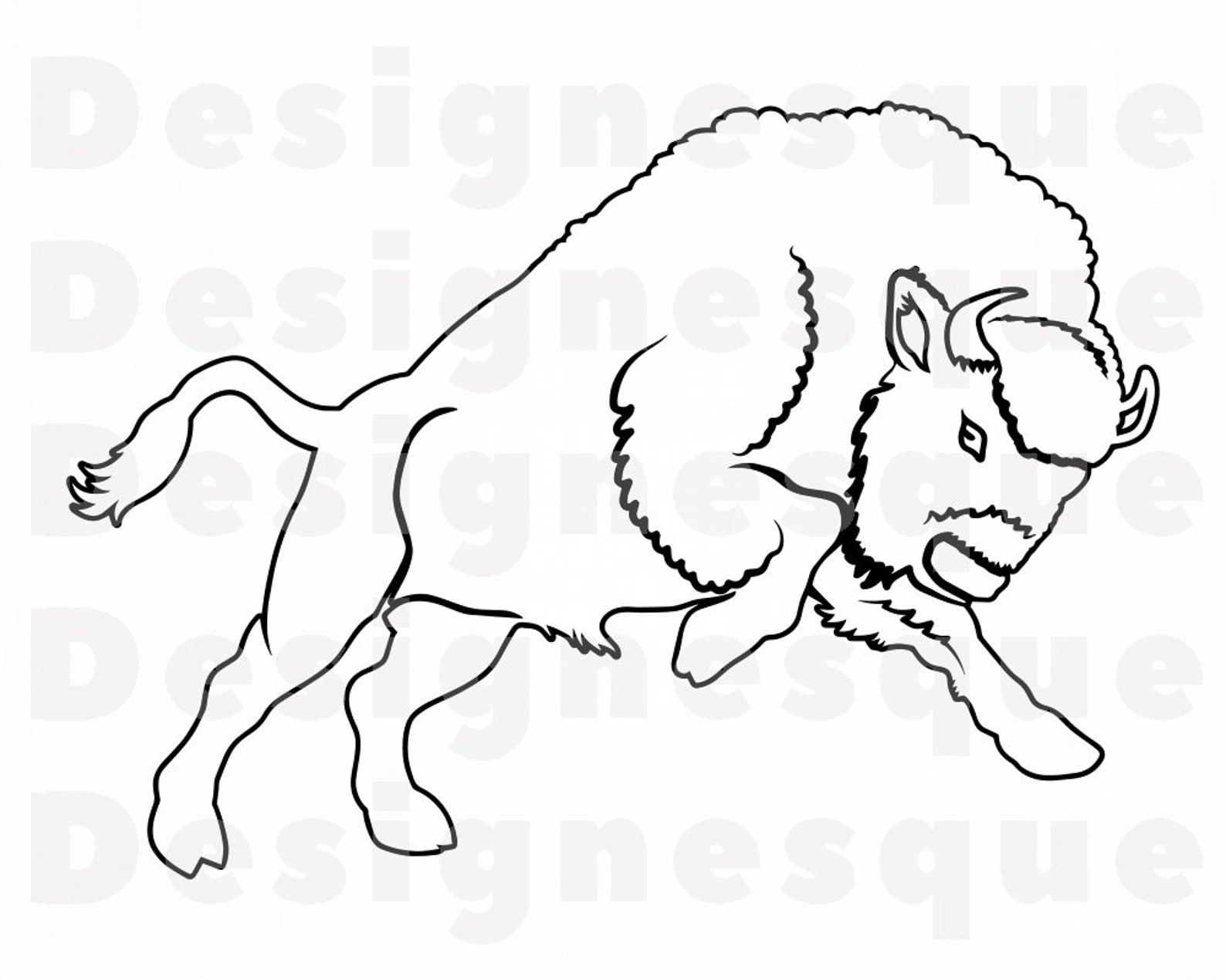 Bison Outline SVG Bison Svg Buffalo Svg Bison Clipart | Etsy