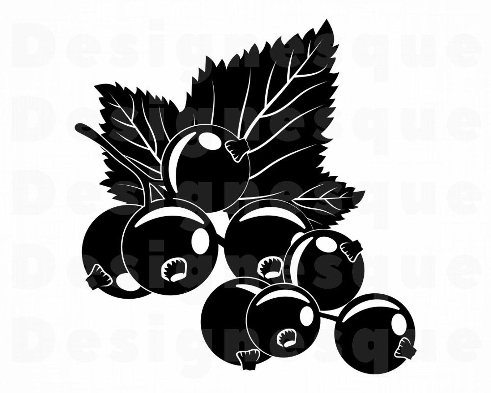 Black Currant 2 SVG Fruit Svg Black Currant Clipart Black | Etsy