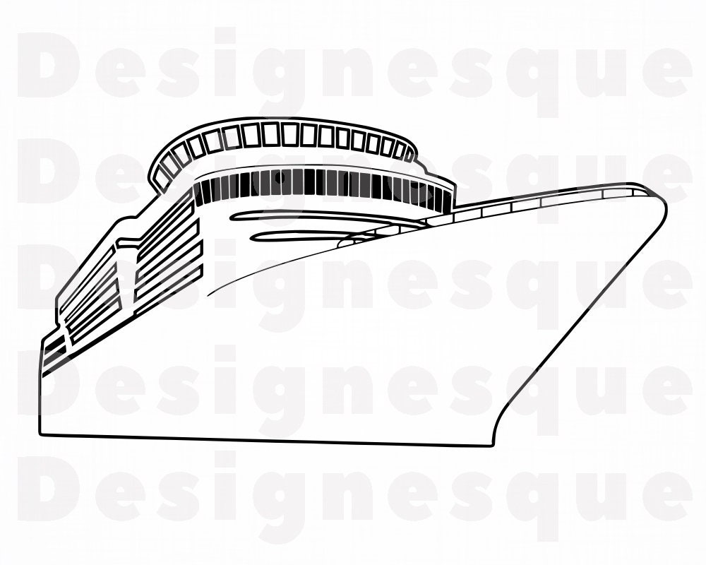 Cruise Ship Outline SVG Cruise Ship SVG Cruise Ship Clipart | Etsy