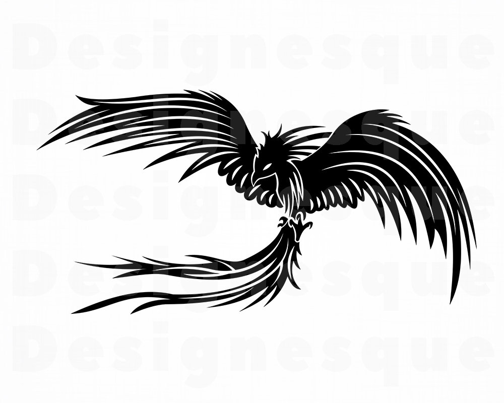 Phoenix Outline #6 Svg Phoenix Files for Cricut Eps Phoenix Clipart Png ...