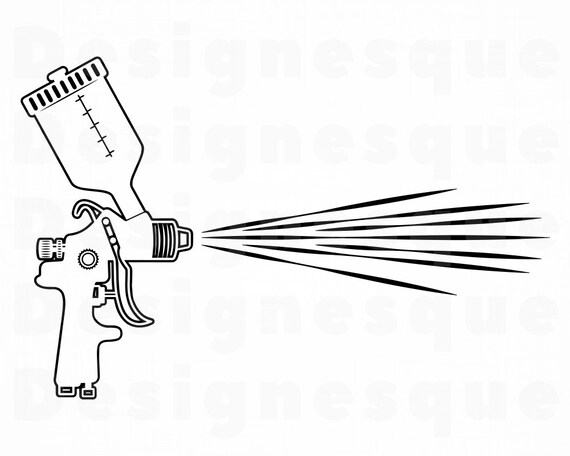 Paint Spray Gun Outline SVG Paint Svg Painting Svg Paint | Etsy UK
