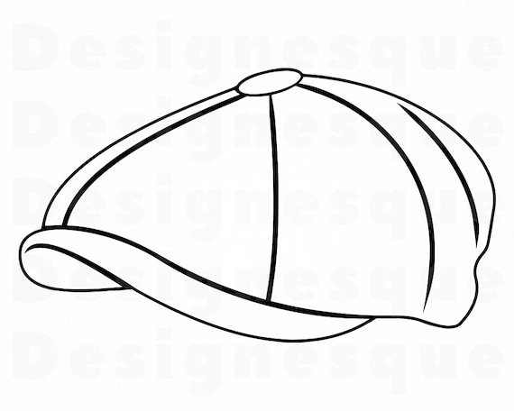 Newsboy Cap Outline Svg Newsboy Hat Svg Newsboy Cap Clipart | Etsy