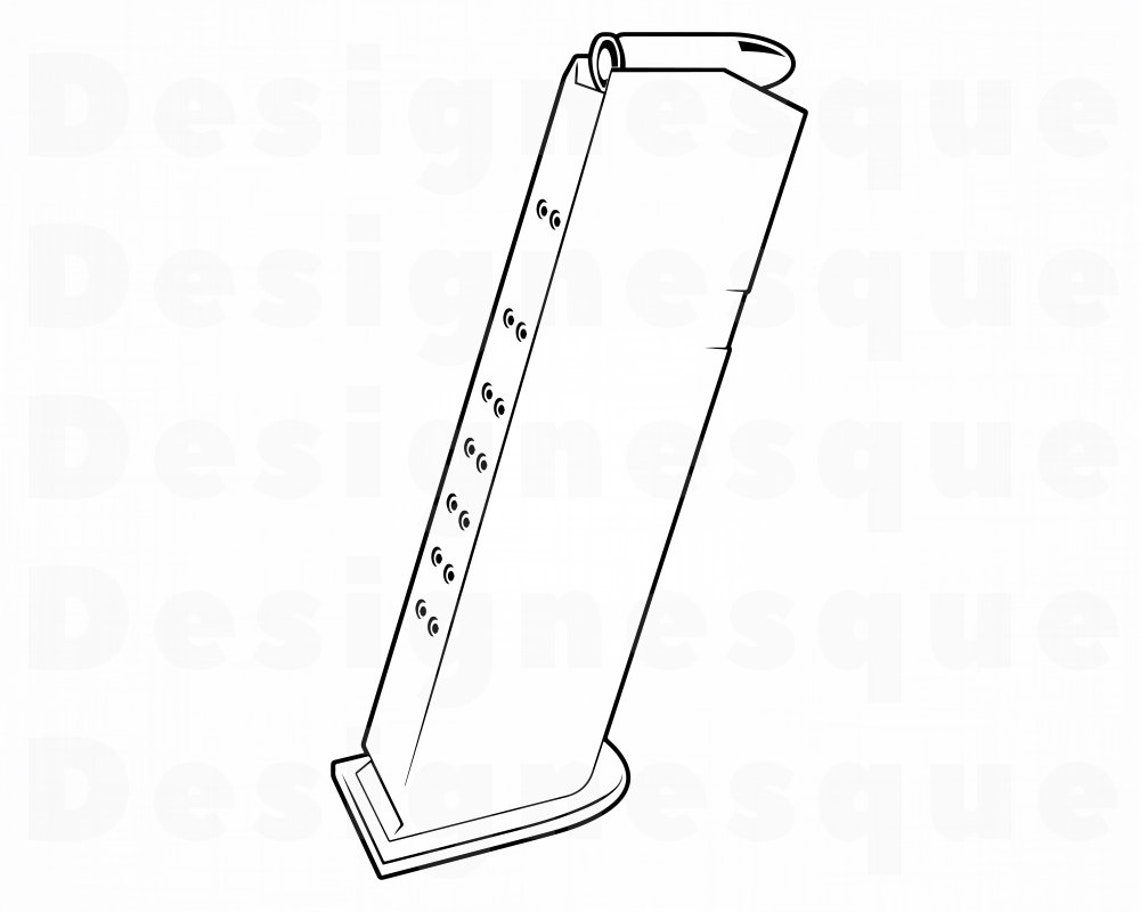 Pistol Magazine Outline SVG Gun Magazine Svg Ammo Svg | Etsy
