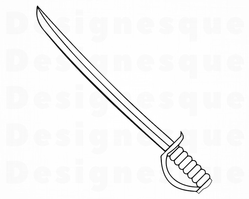 Cutlass Outline SVG Cutlass Svg Sword Svg Cutlass Clipart | Etsy Singapore