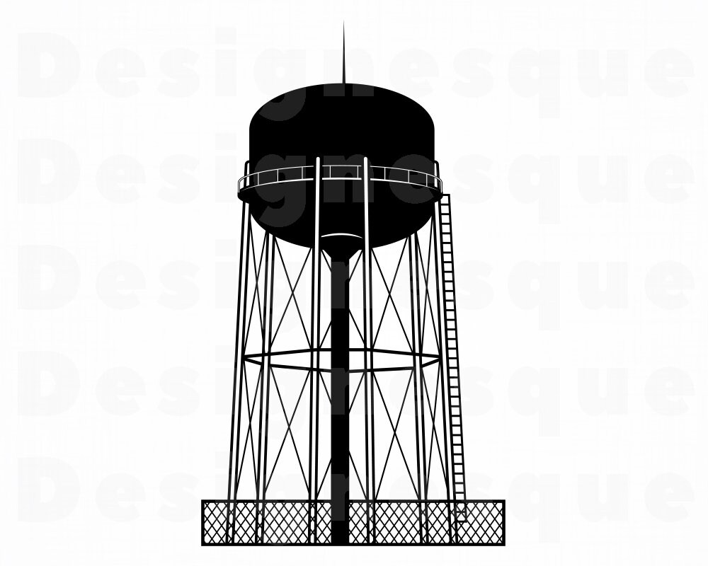 Water Tower SVG Town Svg Farm Svg Water Tower Clipart | Etsy