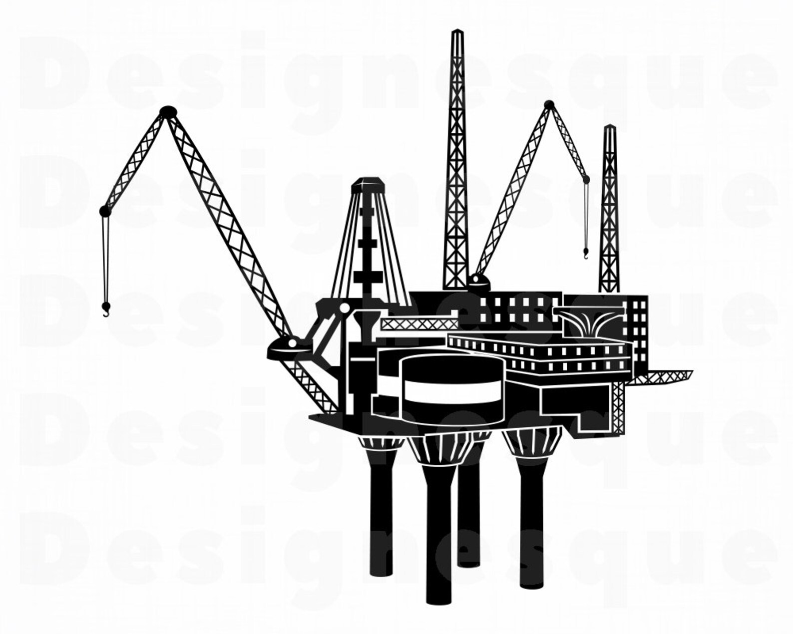 Oil Rig SVG Oil Well Svg Offshore Drilling Svg Oil Rig | Etsy