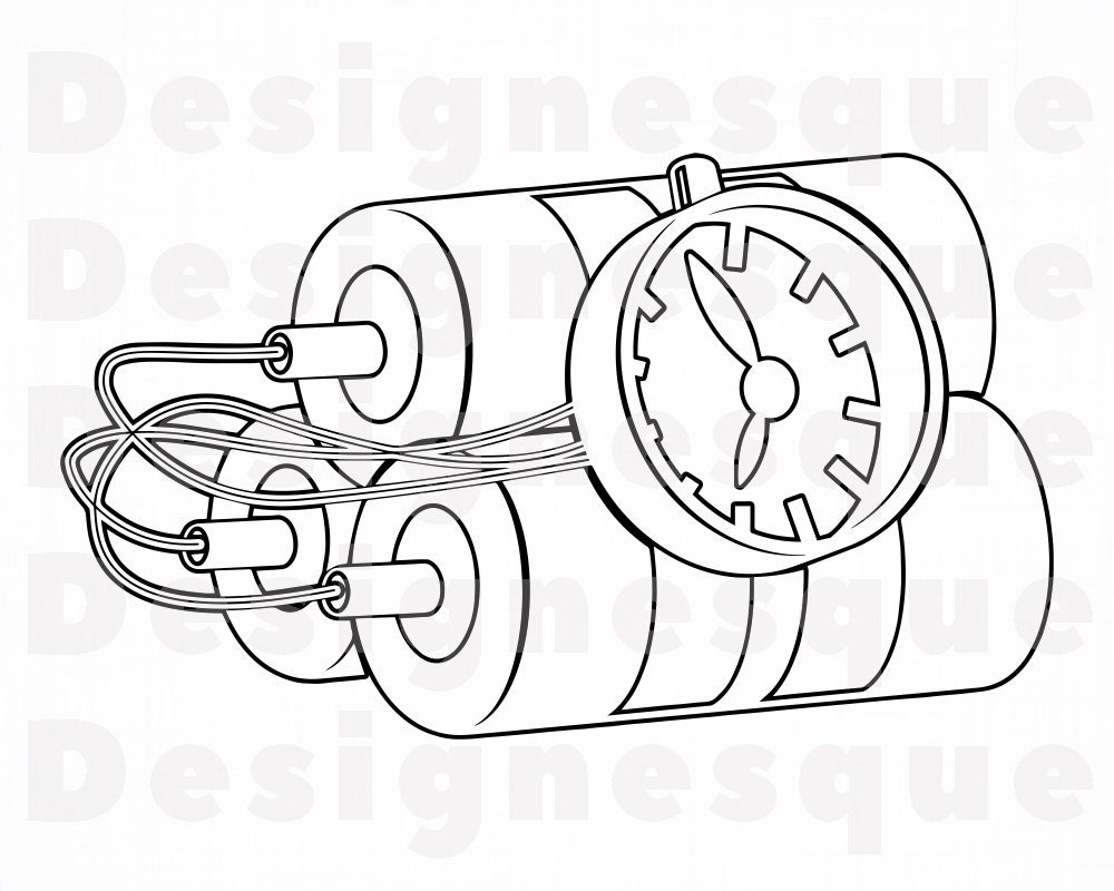 Dynamite Drawing Clipartmag Sketch Coloring Page
