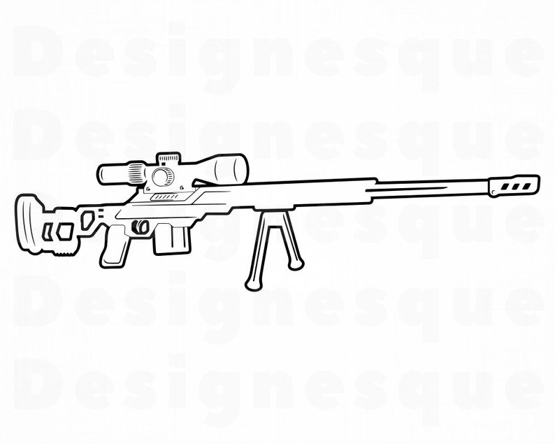Sniper Rifle Outline SVG Sniper Gun Svg Sniper Rifle | Etsy