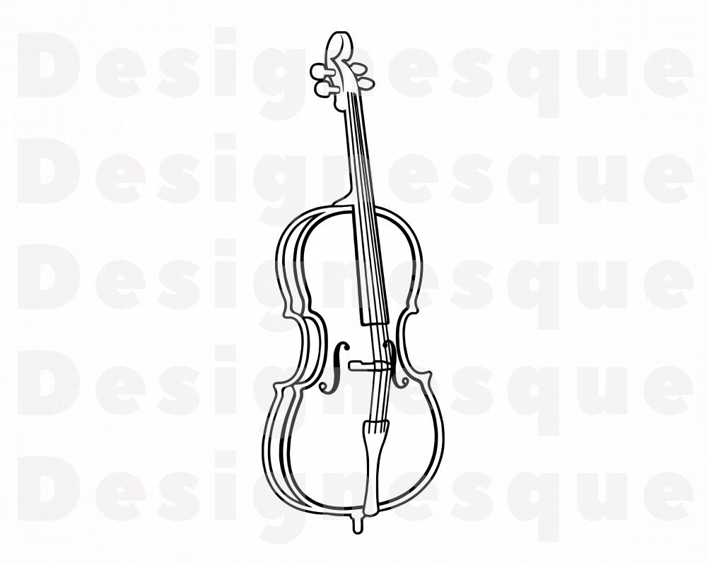 Cello Outline SVG Cello Clipart Cello Files for Cricut | Etsy