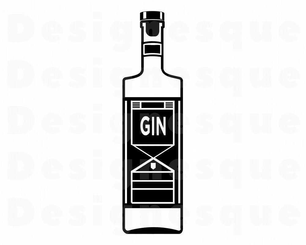 Gin Bottle SVG Gin Svg Alcohol Bottle Svg Gin Clipart Gin | Etsy