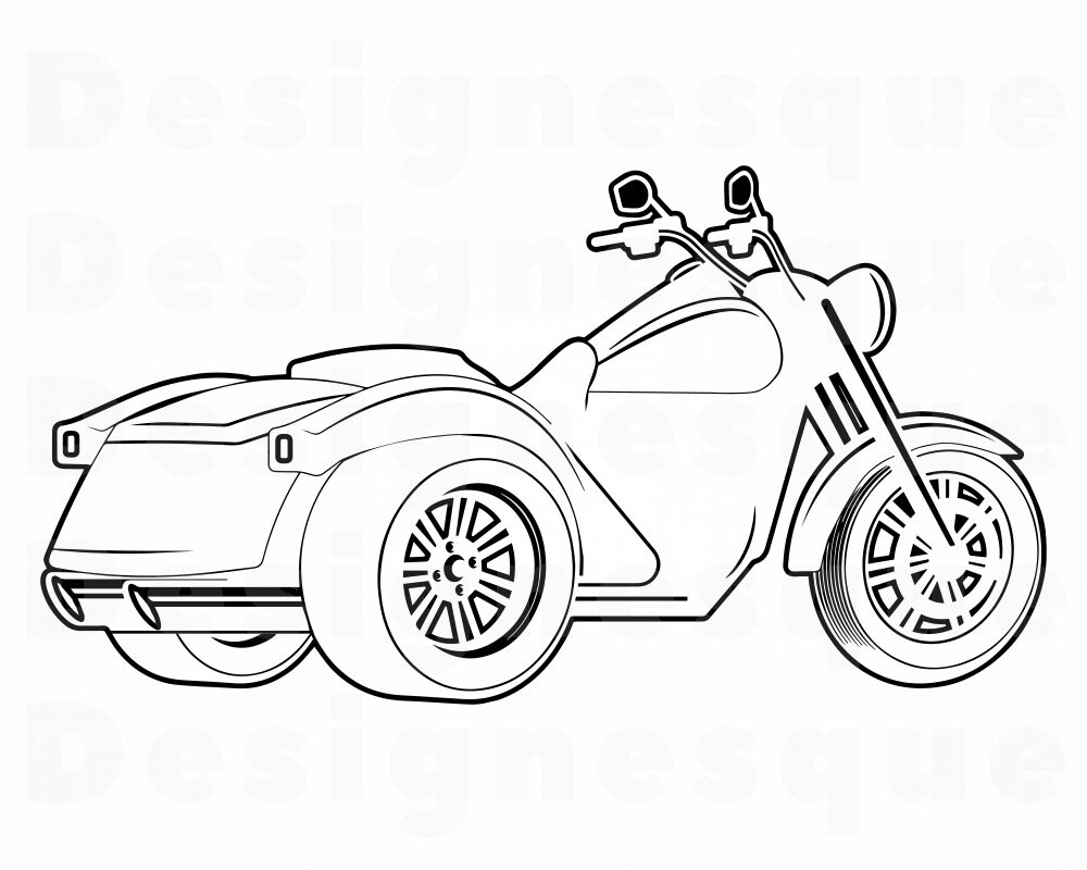 Trike Motorcycle Outline 4 SVG Motorcycle Svg Motorcycle | Etsy