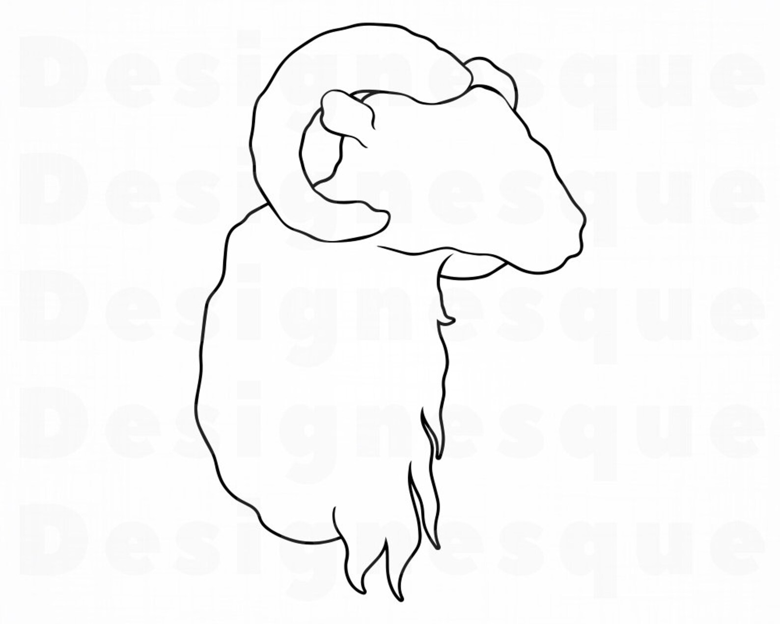 Ram Head Outline SVG Ram Mascot SVG Ram Svg Ram Clipart | Etsy