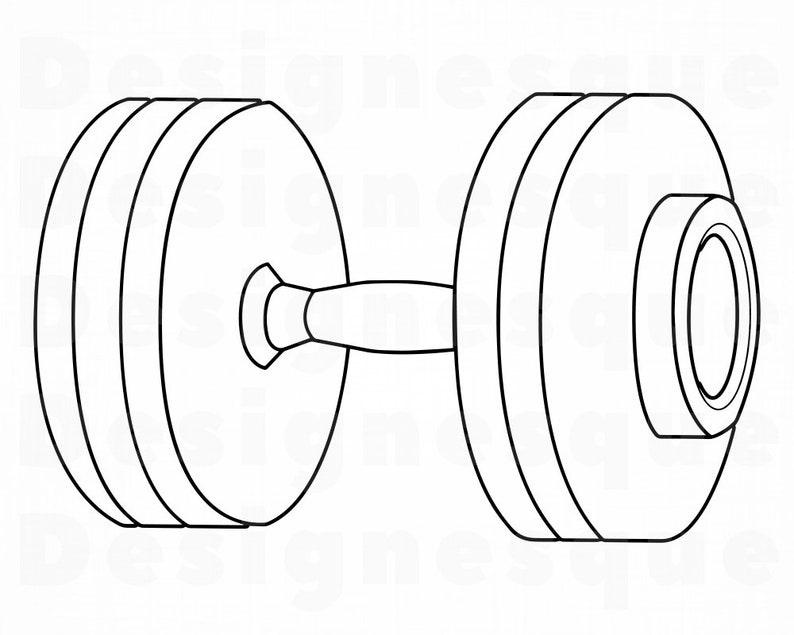 Dumbbell Outline 2 SVG Dumbbell Svg Hantel Svg Workout | Etsy