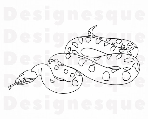 Anaconda Outline 3 SVG Anaconda SVG Snake Svg Python Svg | Etsy