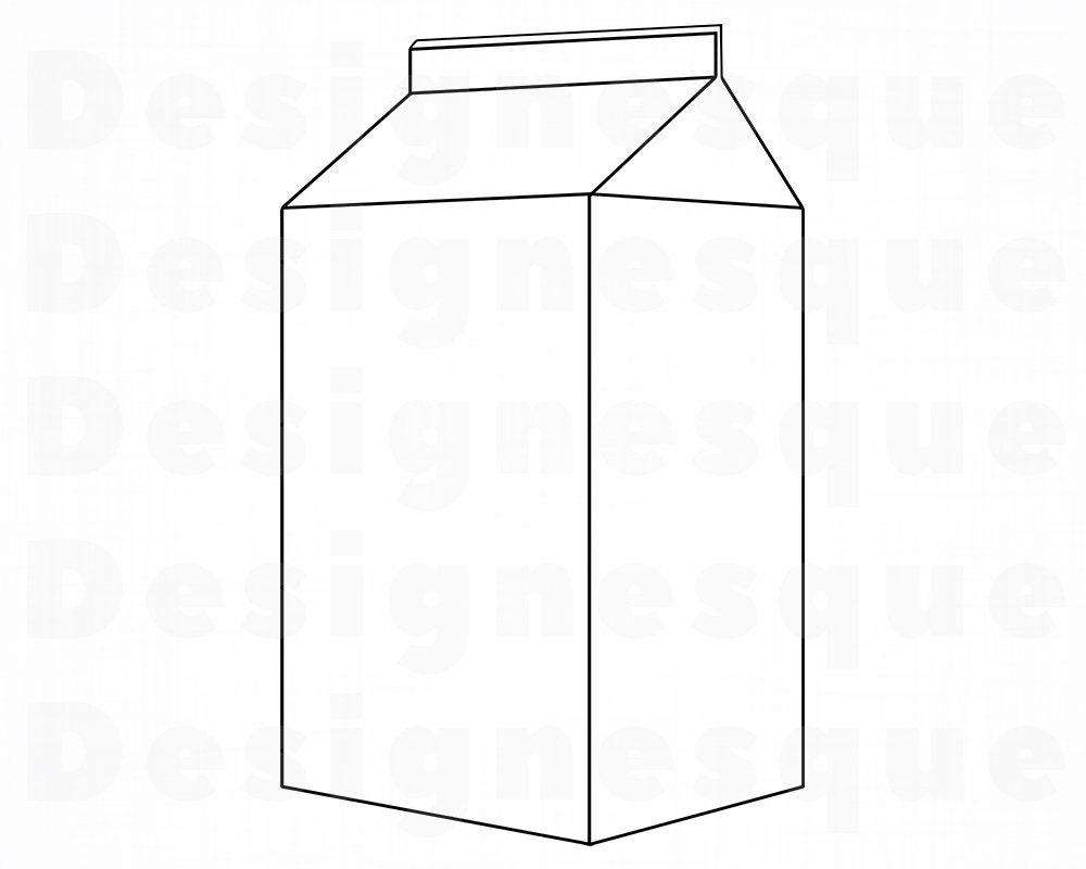 Scrapbooking Papercraft Milk Carton SVG Juice Carton Vector Milk Carton ...