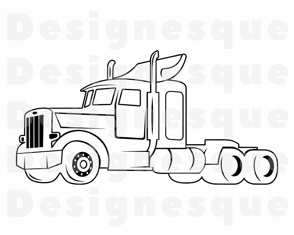 Logging Truck Outline #3 SVG Trucking Svg Truck SVG Logging Svg Truck ...