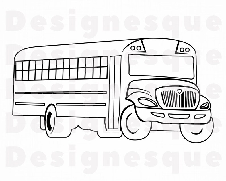 School Bus Files for Cricut School Bus SVG Dxf School Bus Outline SVG ...