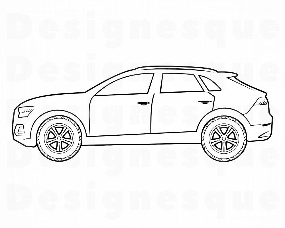 Crossover SUV Outline 2 Svg SUV Svg Car Svg Suv Clipart | Etsy