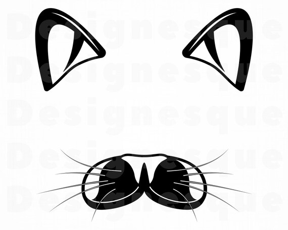 Cat Nose Ears SVG Cat Ears Svg Cat Nose Svg Cat Svg Cat | Etsy