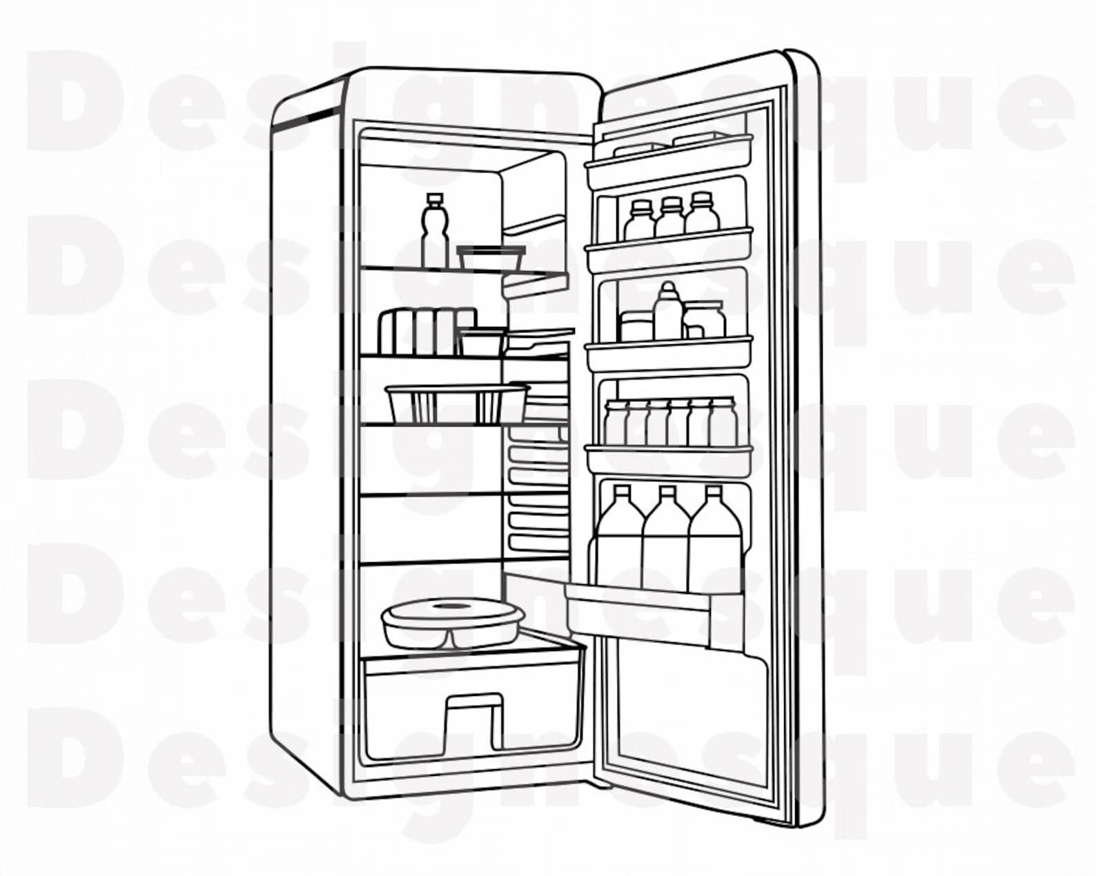 Refrigerator Outline 2 SVG Refrigerator Svg Kitchen | Etsy