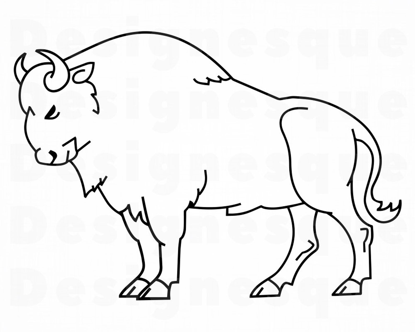 Bison Outline Svg Bison Svg Buffalo Svg Bison Clipart | Etsy Australia