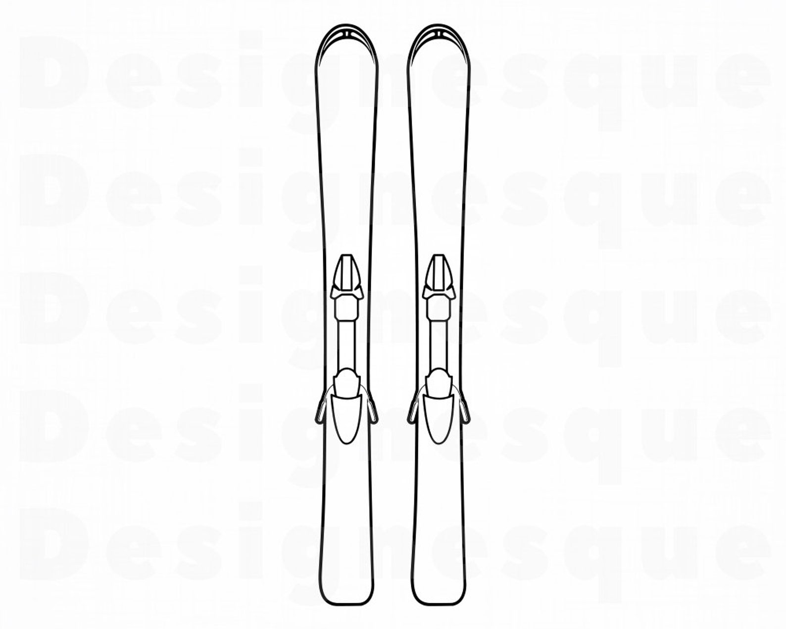 Skis Outline SVG Skis SVG Skiing Svg Skis Clipart Skis | Etsy Hong Kong