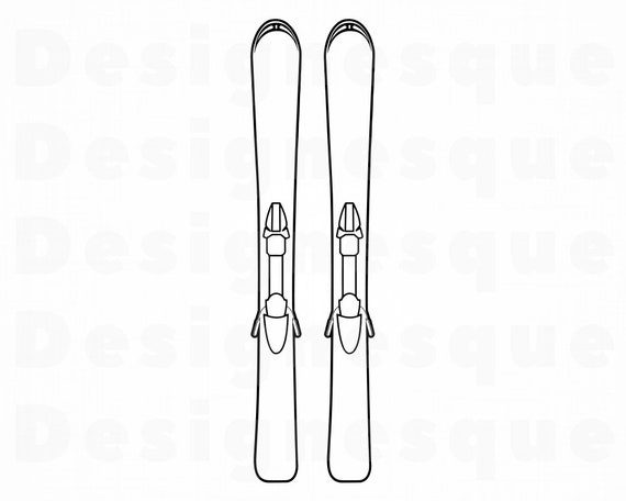 Skis Outline SVG Skis SVG Skiing Svg Skis Clipart Skis | Etsy Hong Kong