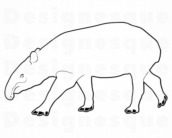 Tapir Outline SVG Tapir SVG Tapir Clipart Tapir Files for | Etsy New ...