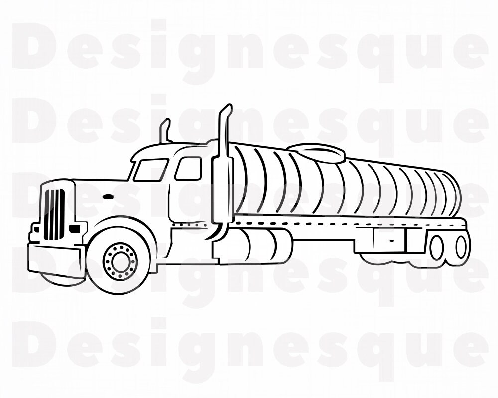 Dxf Tank Truck Files for Cricut Tank Truck Clipart Truck Svg Tank Truck ...