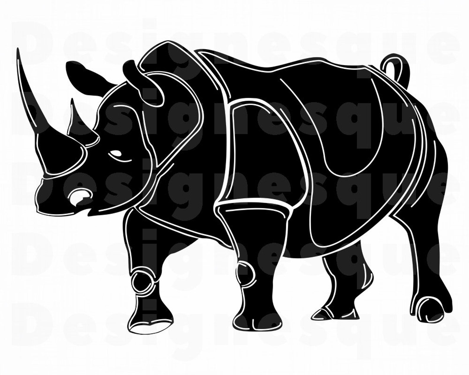 Rhino 5 SVG Rhino SVG Rhinoceros Svg Rhino Clipart Rhino | Etsy