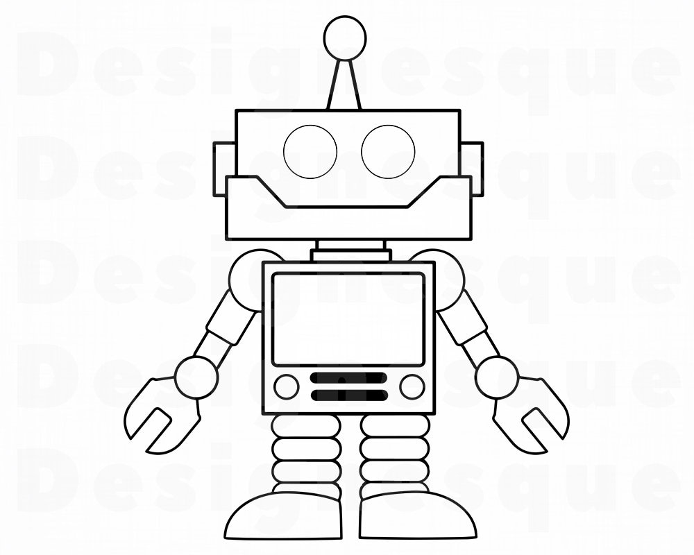 Robot Files for Cricut Robot Dxf Png Eps Vector Robot SVG Alien Svg ...