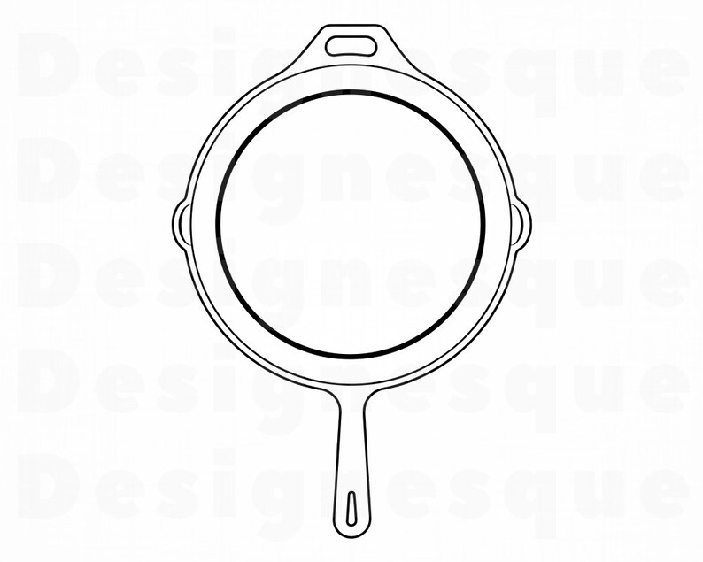 Cast Iron Skillet Outline 2 SVG Cooking Svg Cast Iron | Etsy