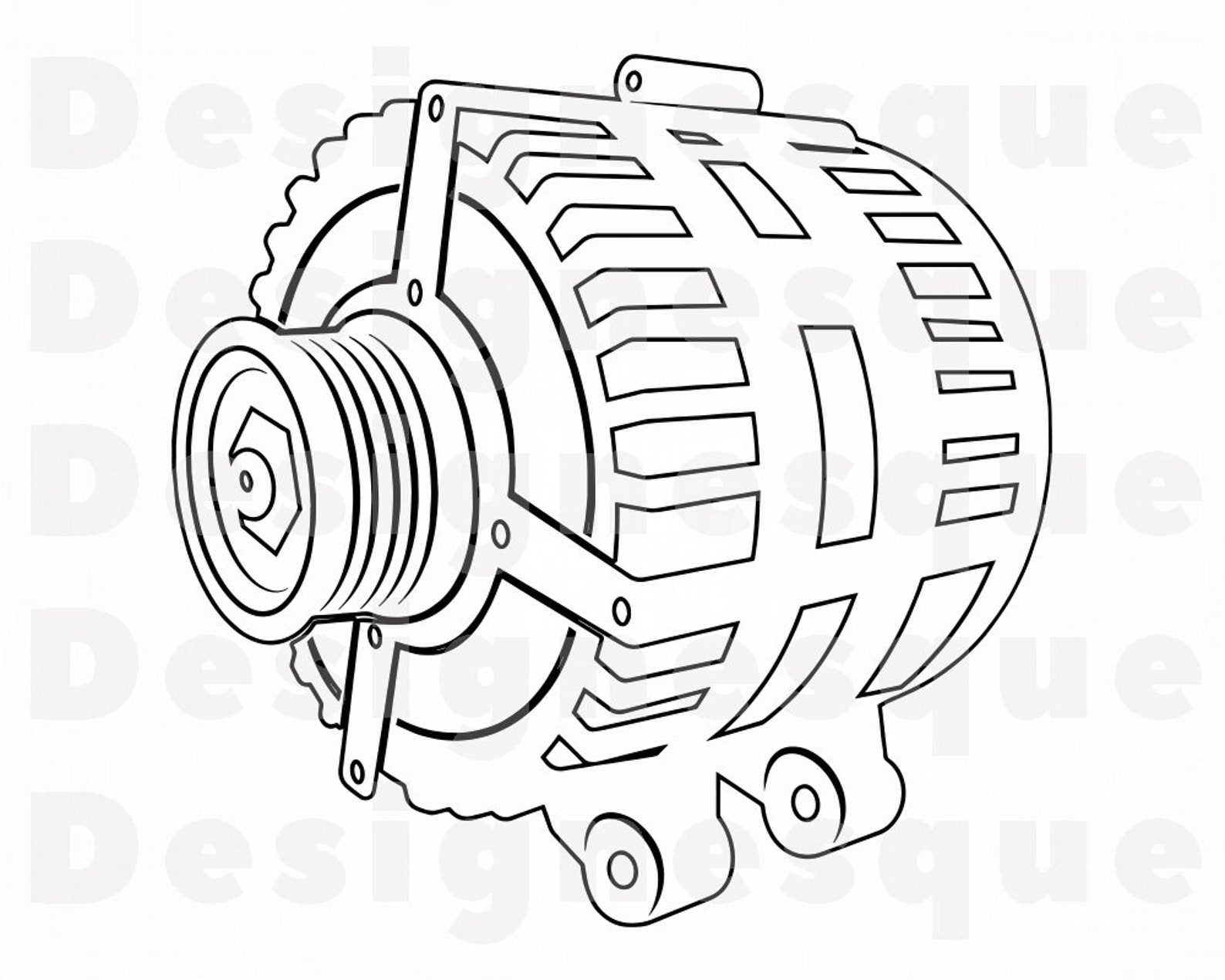 Car Alternator Outline SVG Mechanic Svg Car Alternator | Etsy