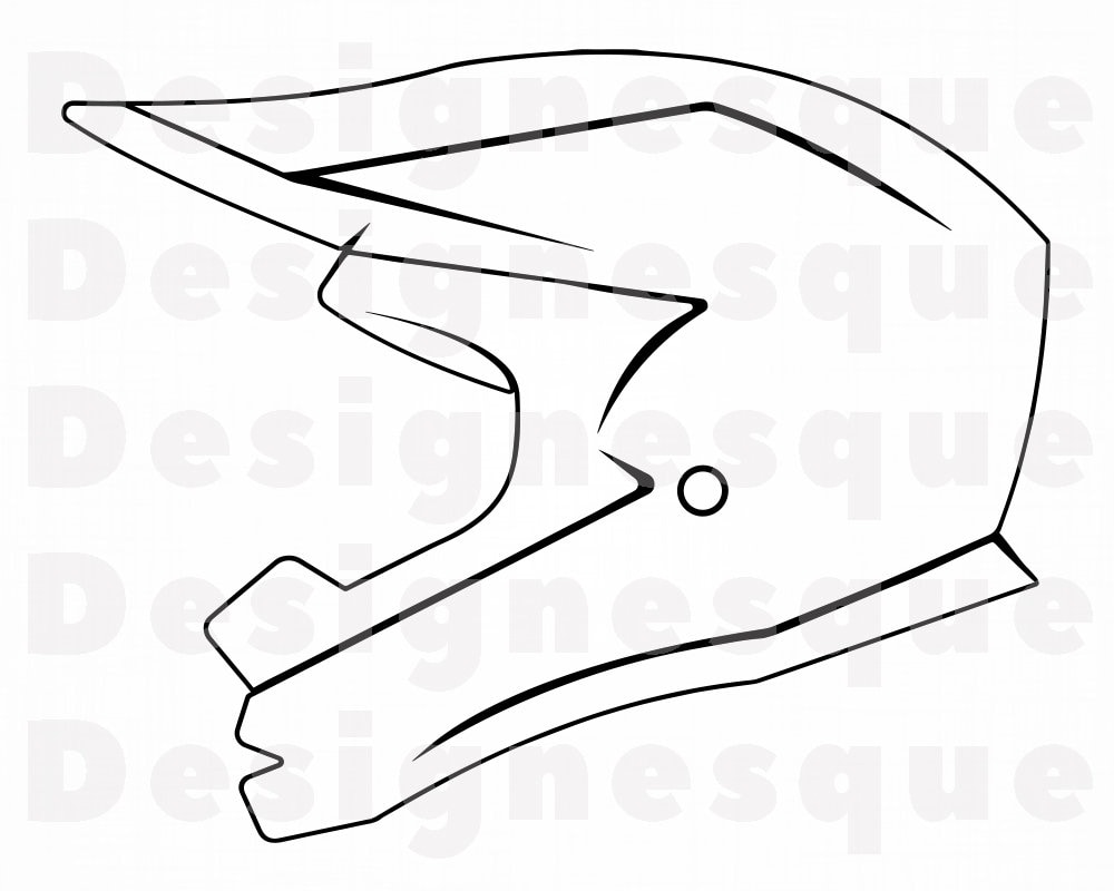 Motorcycle Helmet Outline 4 SVG Motorcycle Helmet Clipart | Etsy