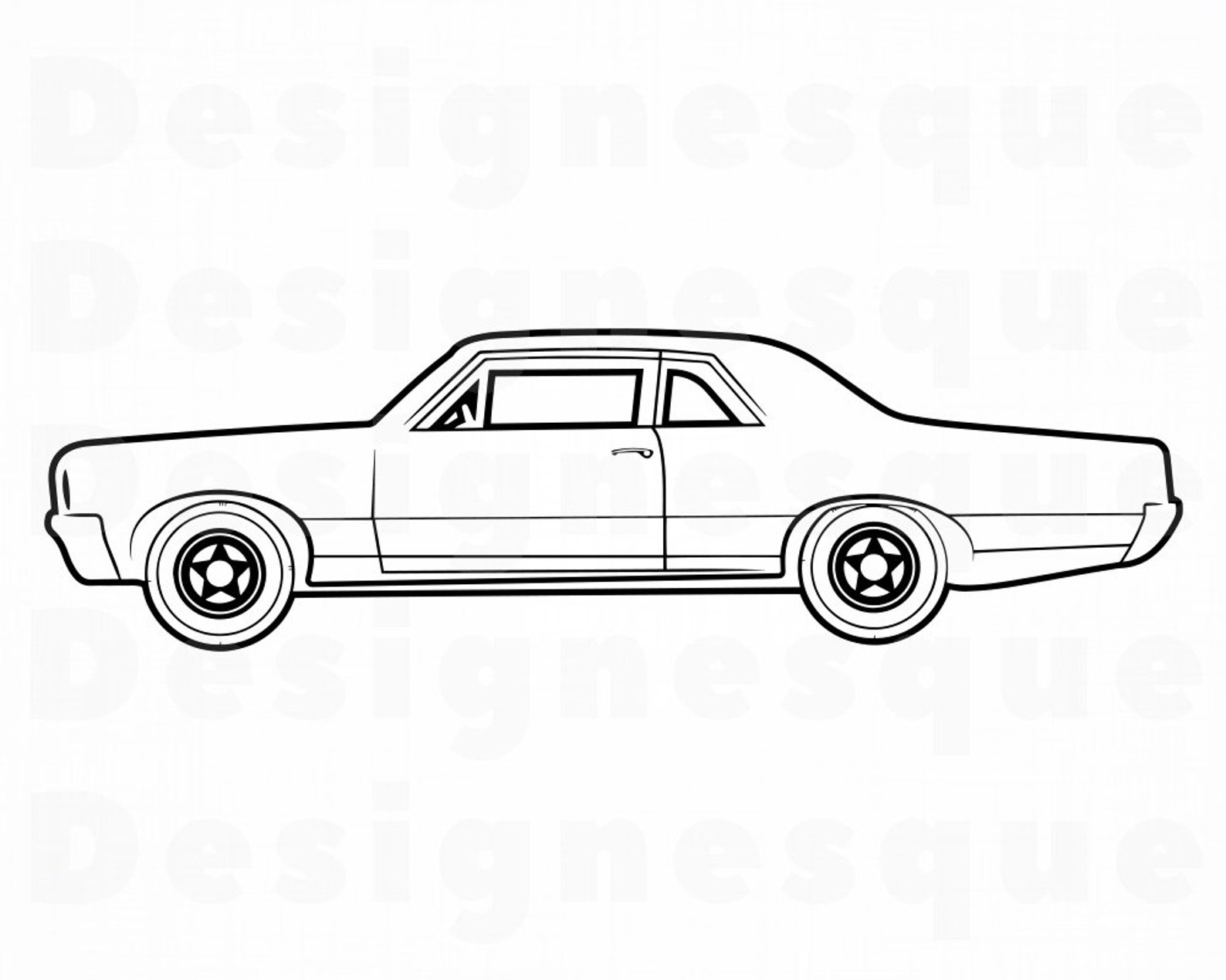 Muscle Car Outline 2 SVG Car Svg Retro Car Svg Car | Etsy
