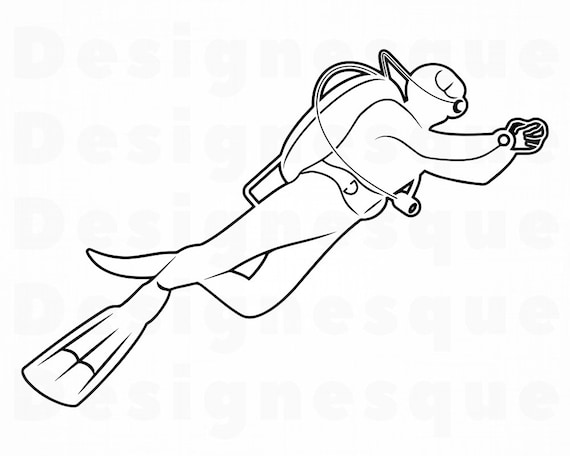 Scuba Diving Outline SVG Scuba Diving Svg Scuba Diver Svg | Etsy Australia
