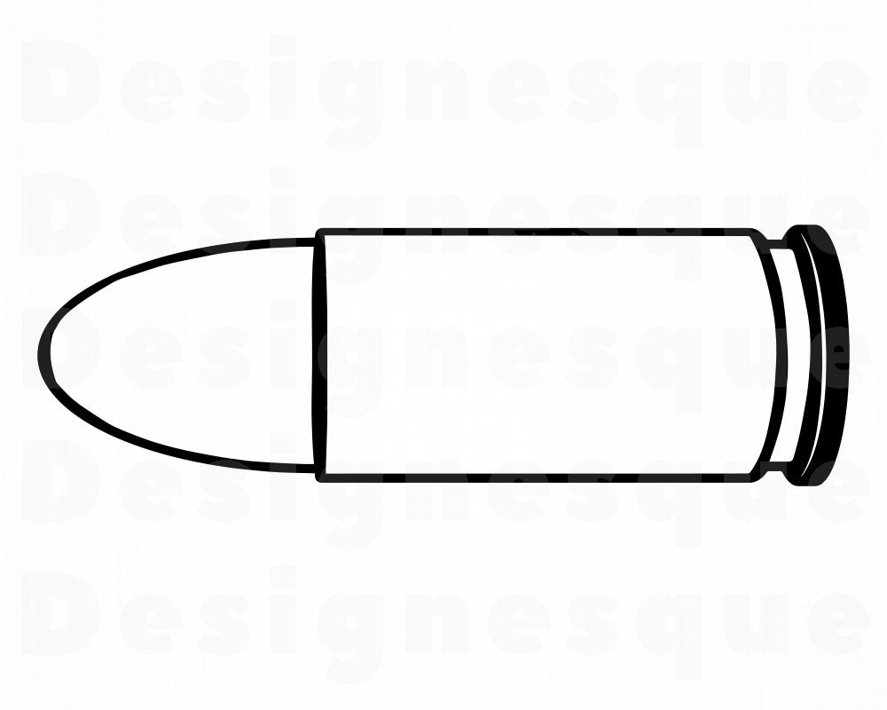 9mm Bullet Outline SVG Bullet Svg Ammo Svg Gun Svg | Etsy
