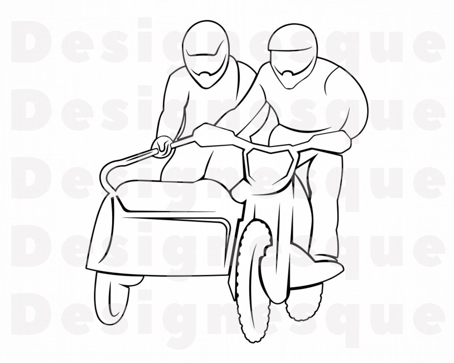 Sidecar Racing Outline SVG Sidecar Racing Clipart Sidecar | Etsy