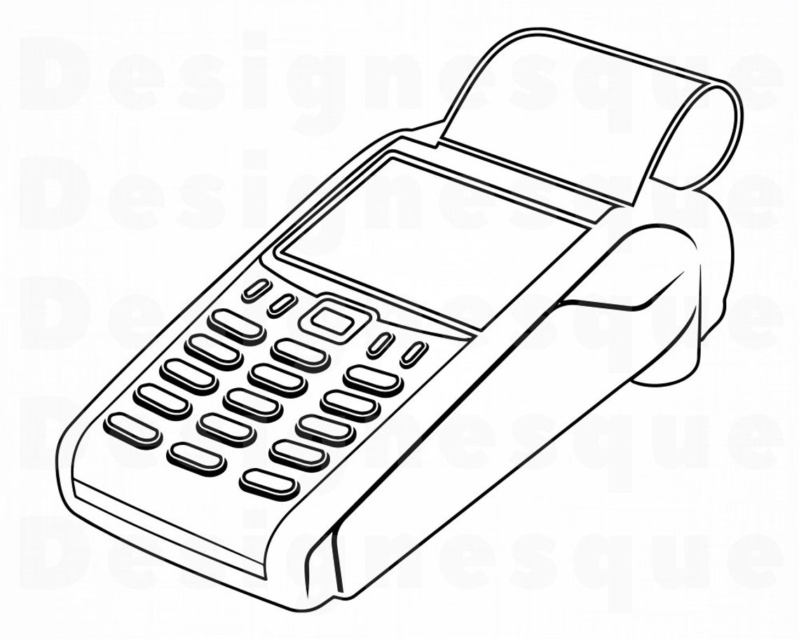 Credit Card Reader Outline SVG Credit Card Reader Clipart | Etsy