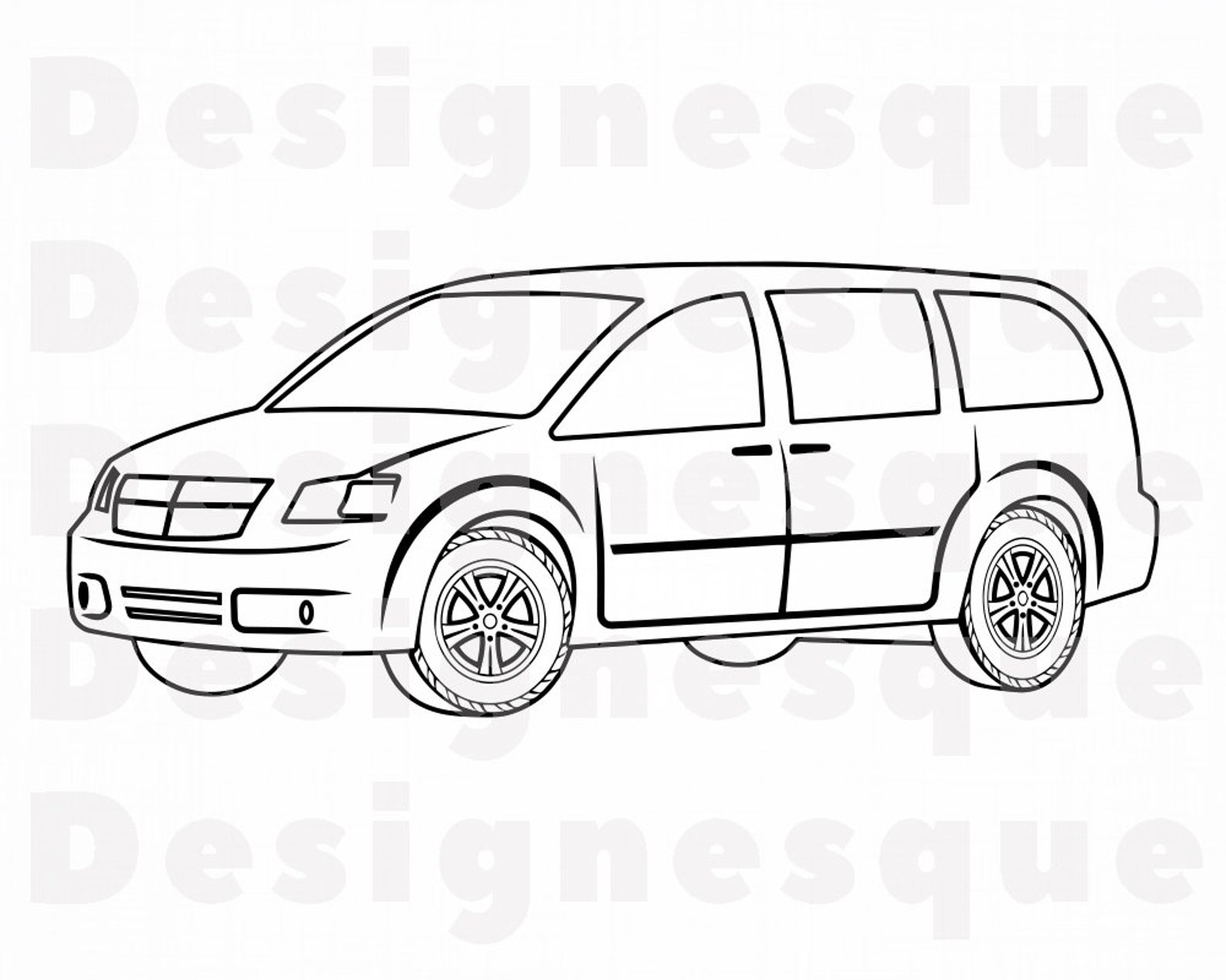 Minivan Outline SVG Minivan SVG Family Car Svg Minivan | Etsy