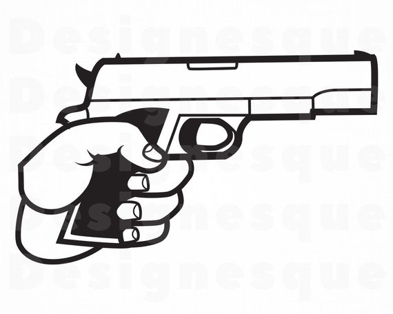 Cut Files For Silhouette Gun SVG Revolver SVG Png Eps Pistol Svg Dxf ...