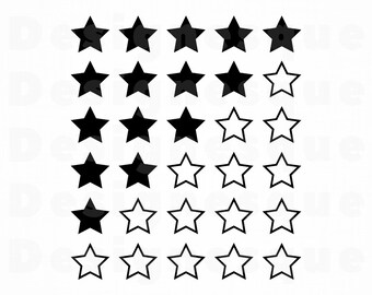 5 Star Svg | Etsy