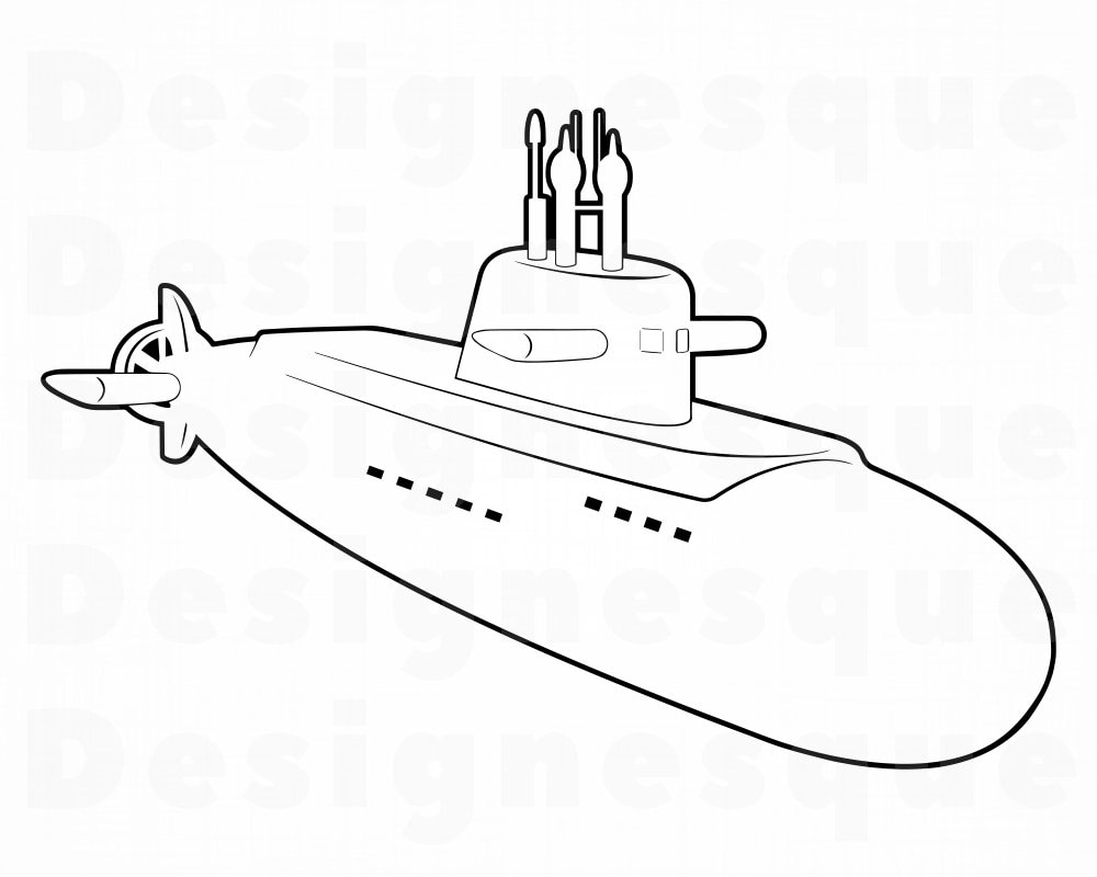 Submarine Outline SVG Submarine Svg Navy Svg Submarine | Etsy