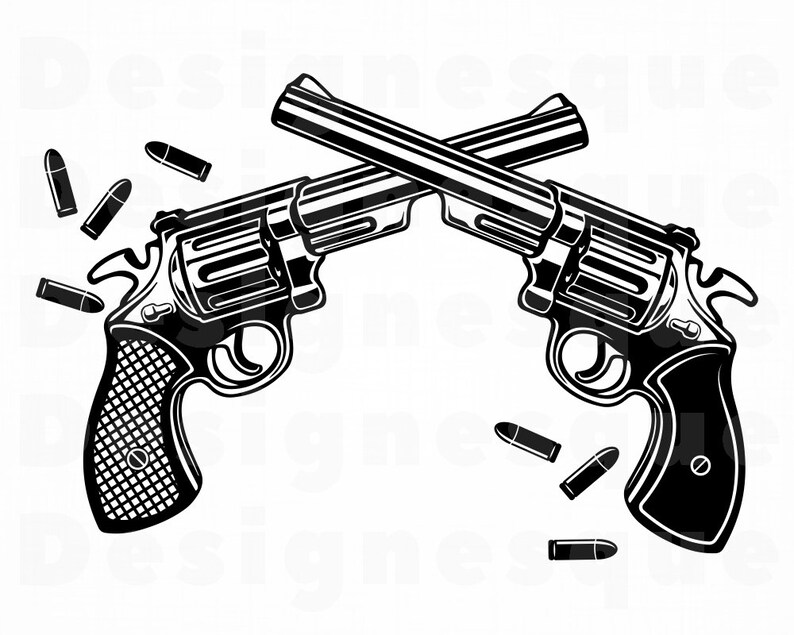 Gun Logo 2 Svg Revolver Svg Gun Svg Pistol Svg Weapon Etsy
