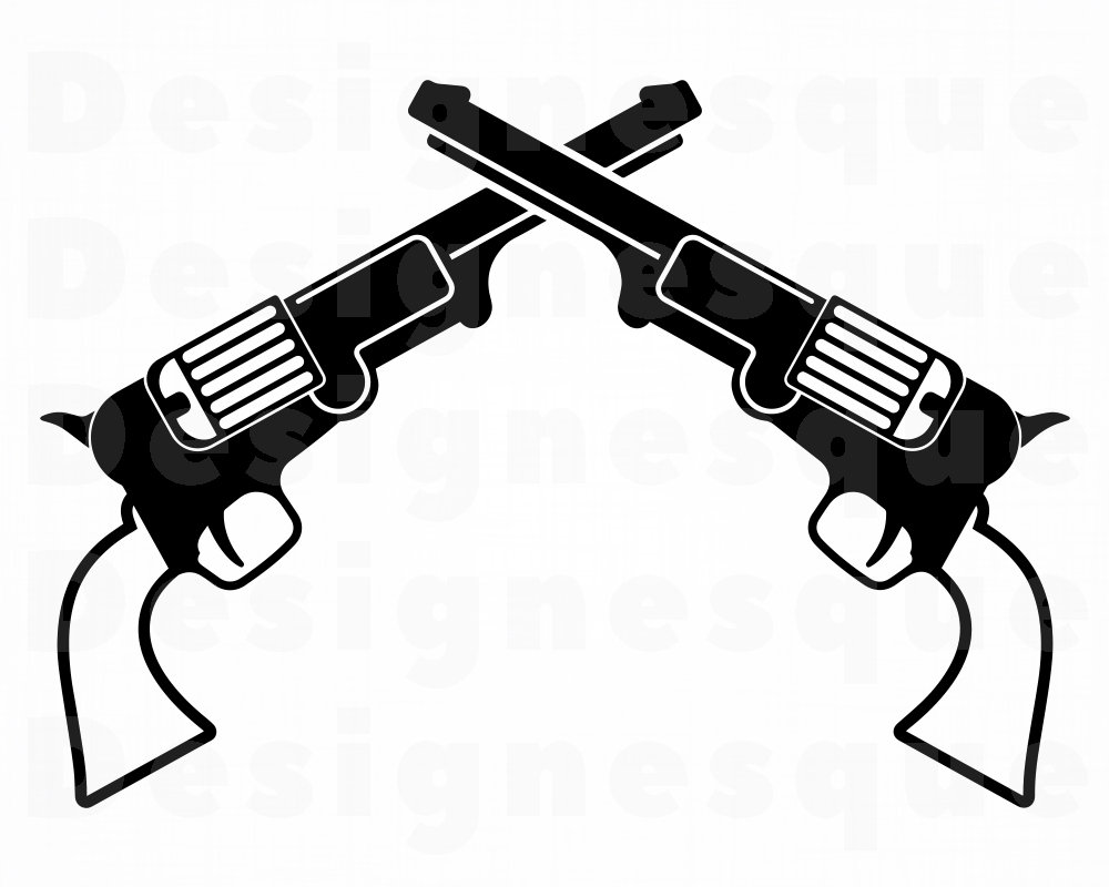 Cut Files For Silhouette Gun SVG Revolver SVG Png Eps Pistol Svg Dxf ...
