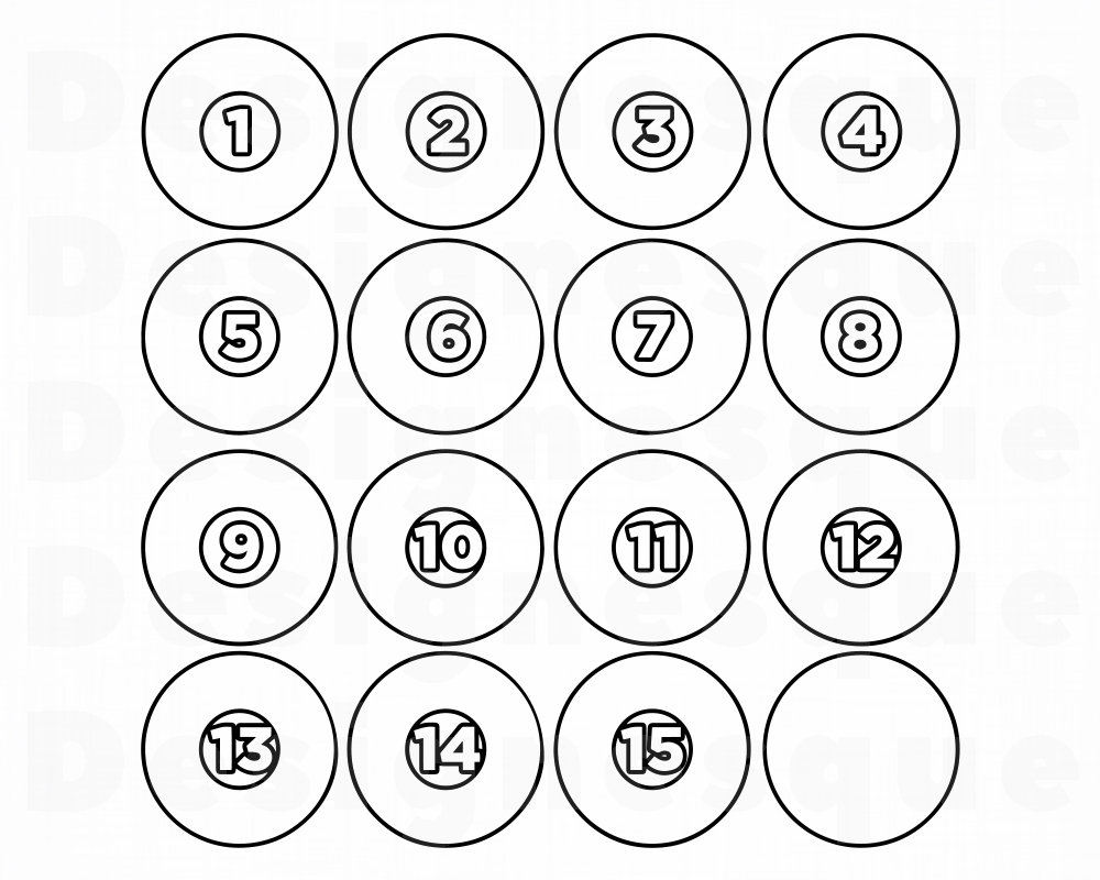Cut Files For Silhouette Dxf Png Eps Billiards Balls Clipart Billiards ...