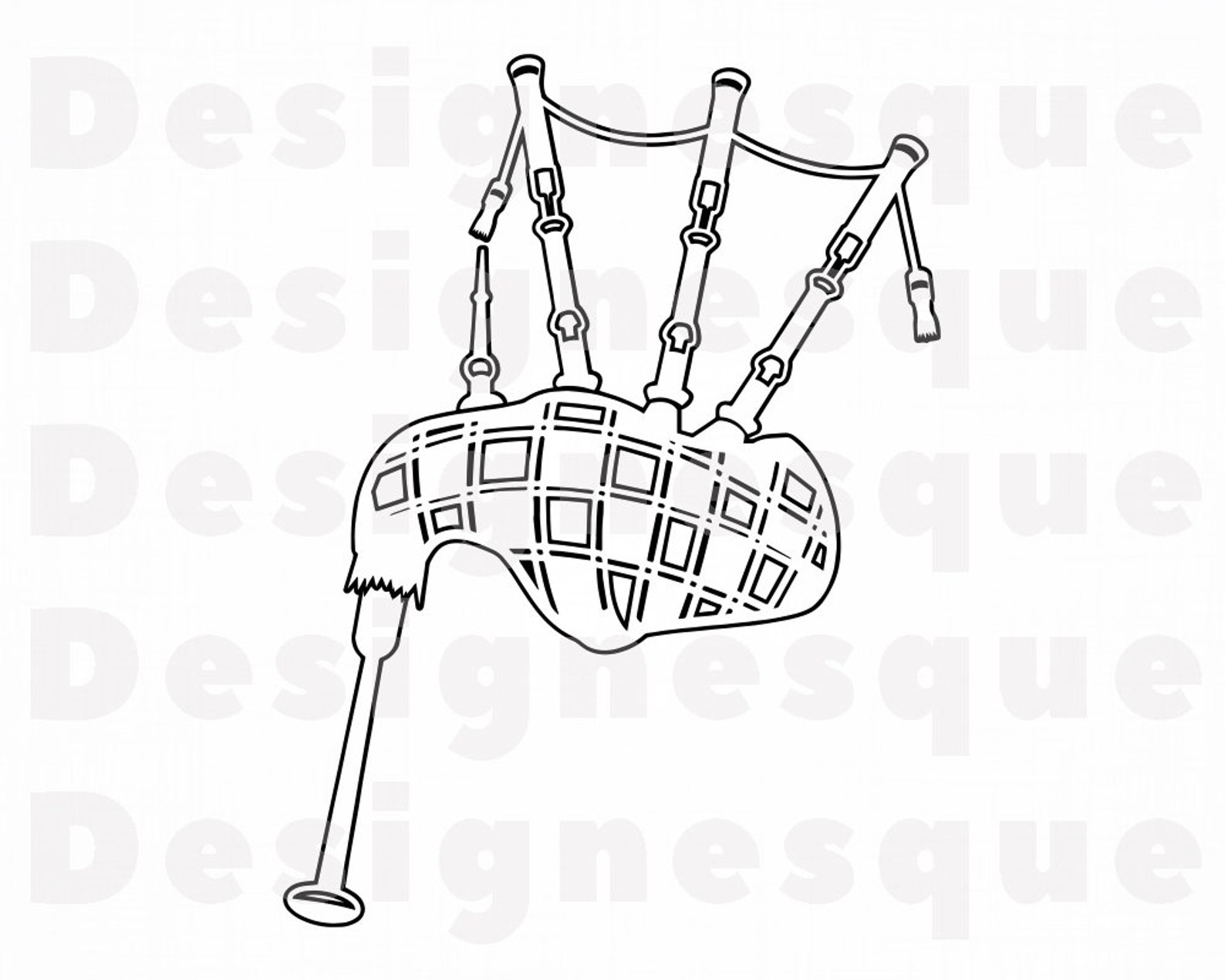 Bag Pipes Outline SVG Bag Pipes Clipart Bag Pipes Files for | Etsy Ireland