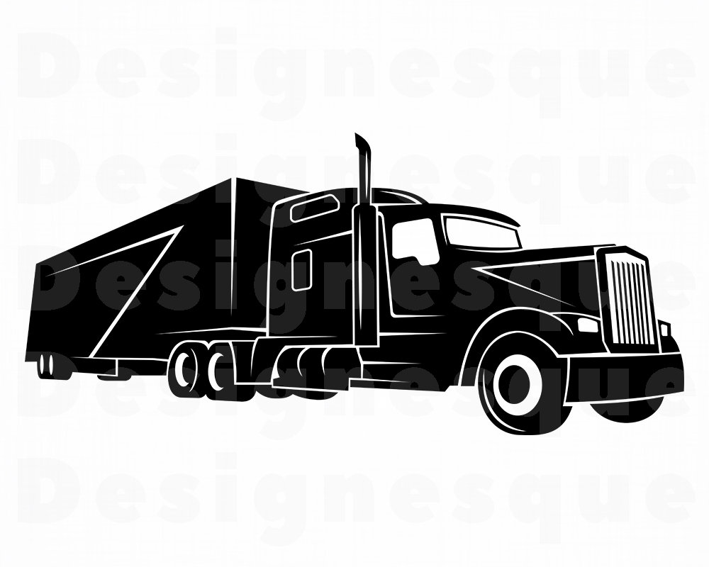 Truck Files for Cricut Png Vector Dxf 18 Wheeler Truck Clipart Trucker ...