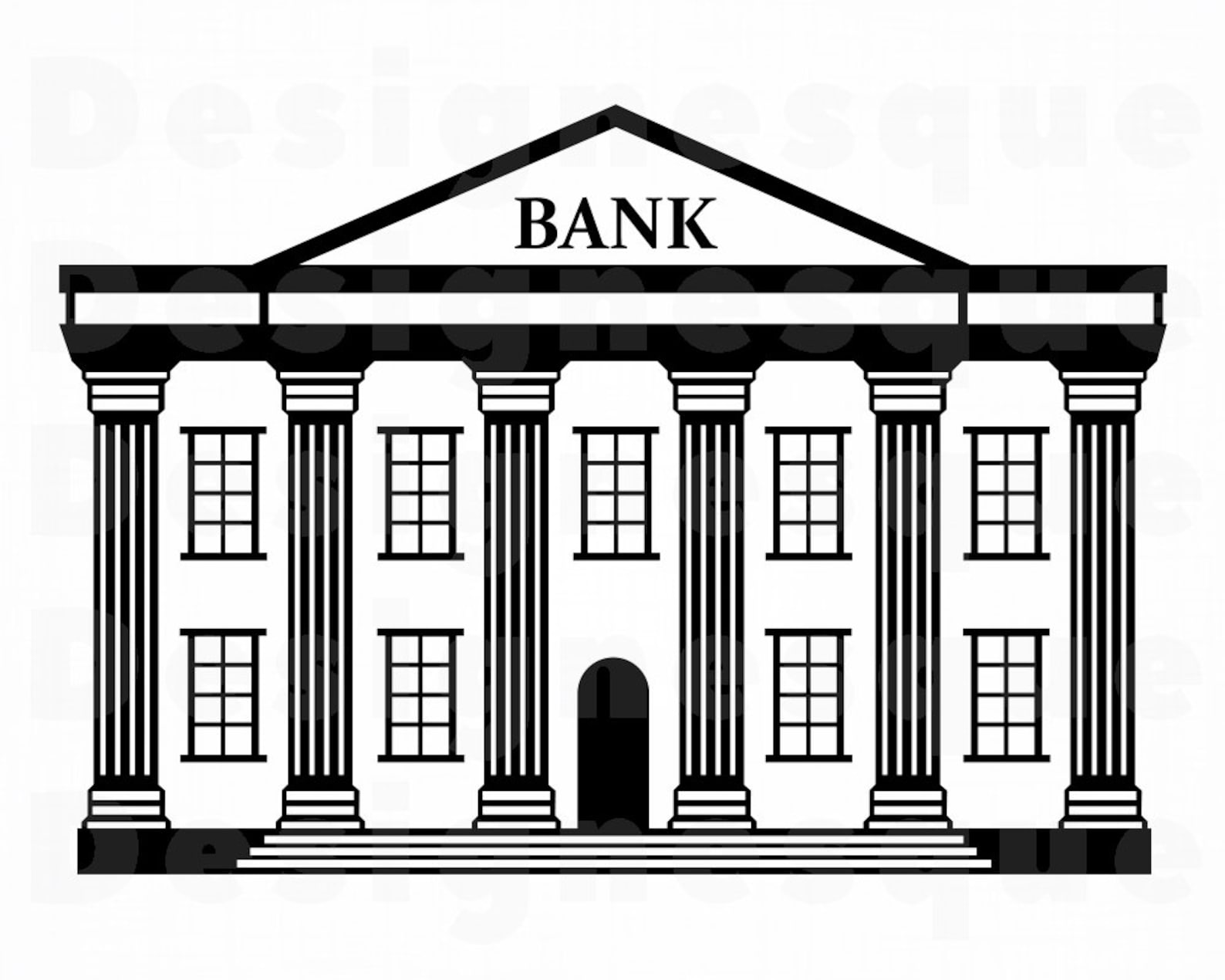 Bank SVG Banking Svg Money Svg Bank Clipart Bank Files for | Etsy